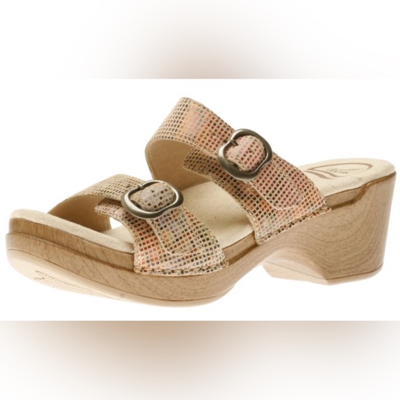 Dansko | Shoes | Dansko Sophie Slide Sandals In A Sand Stained Glass ...